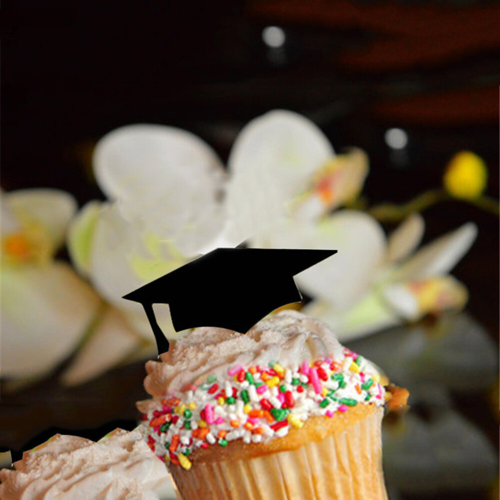 12 Pcs Glückwunsch Grad Essensauswahl Für Den Abschluss Cupcakes Prime | eBay