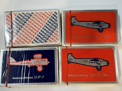 Vintage Lot of 4 American Airlines Airplane Playing Cards SEALED! | eBay