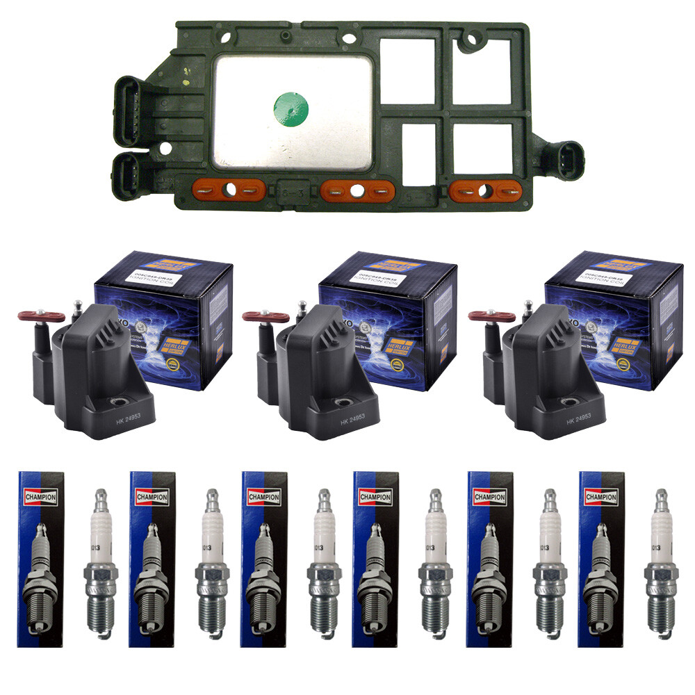 New Ignition Control Module +3 Herko Ignition Coils + 6 Champion Spark ...