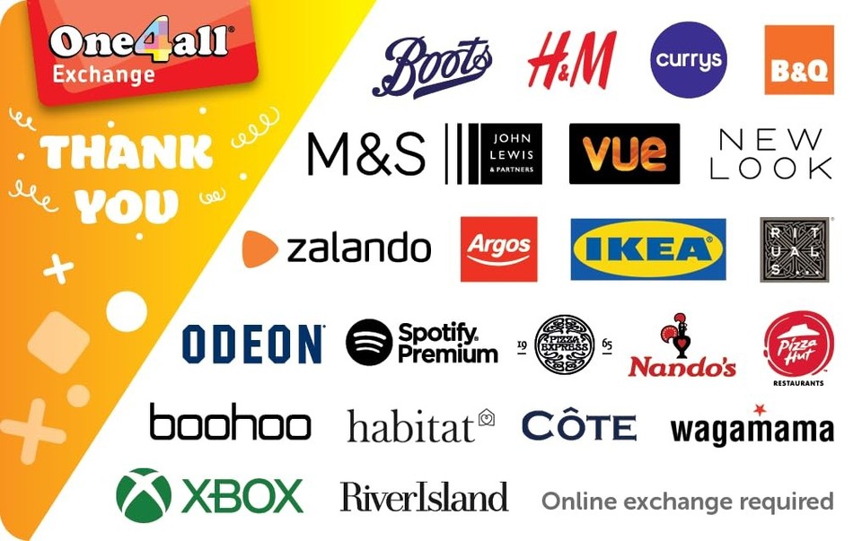 One4all Exchange Gift Code - UK Redemption Only - Delivered by email ...