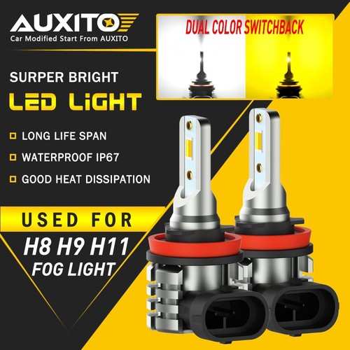 AUXITO Switchback H11 H16 H8 LED Fog Light Dual Color Yellow White ...