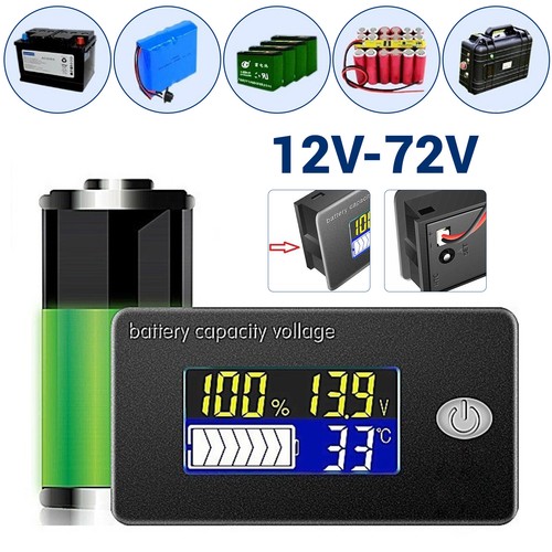 LCD Digital 12V Battery Charge Capacity Status Display Indicator ...