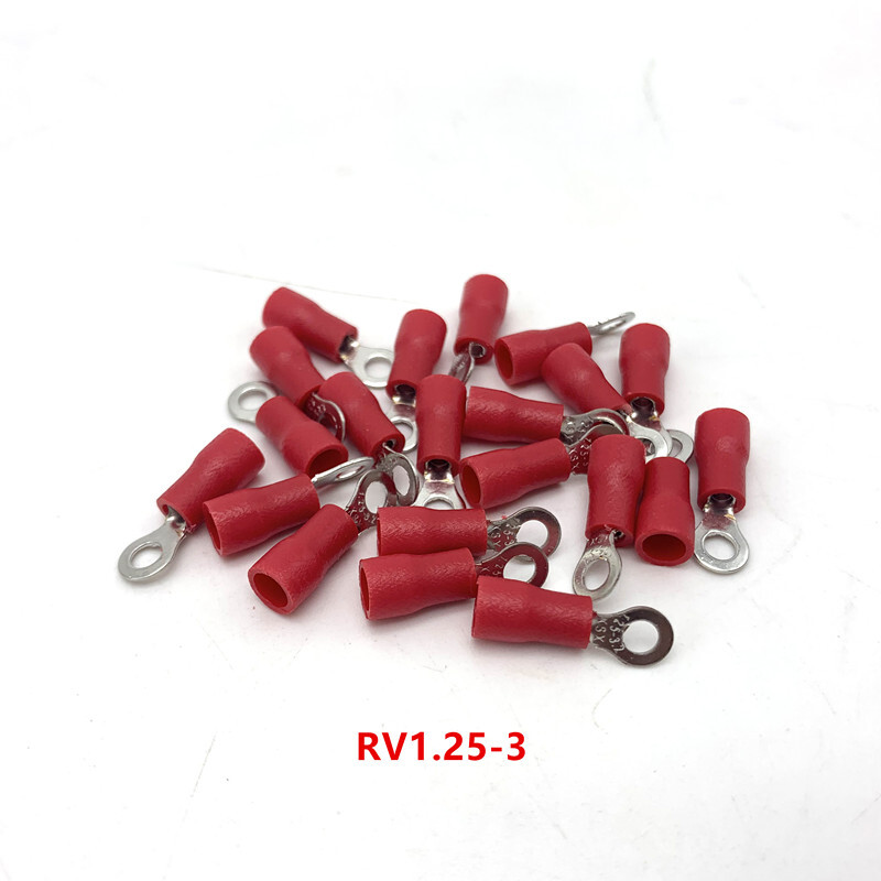 50PCS Insulated Ring Electrical Crimp Terminals Splice Crimp Connector ...