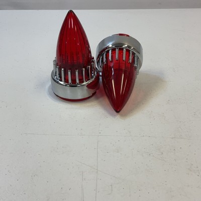 FATECIM 68973-00 Chrome Bezel Silver Red Supersonic Bullet Turn Signal ...