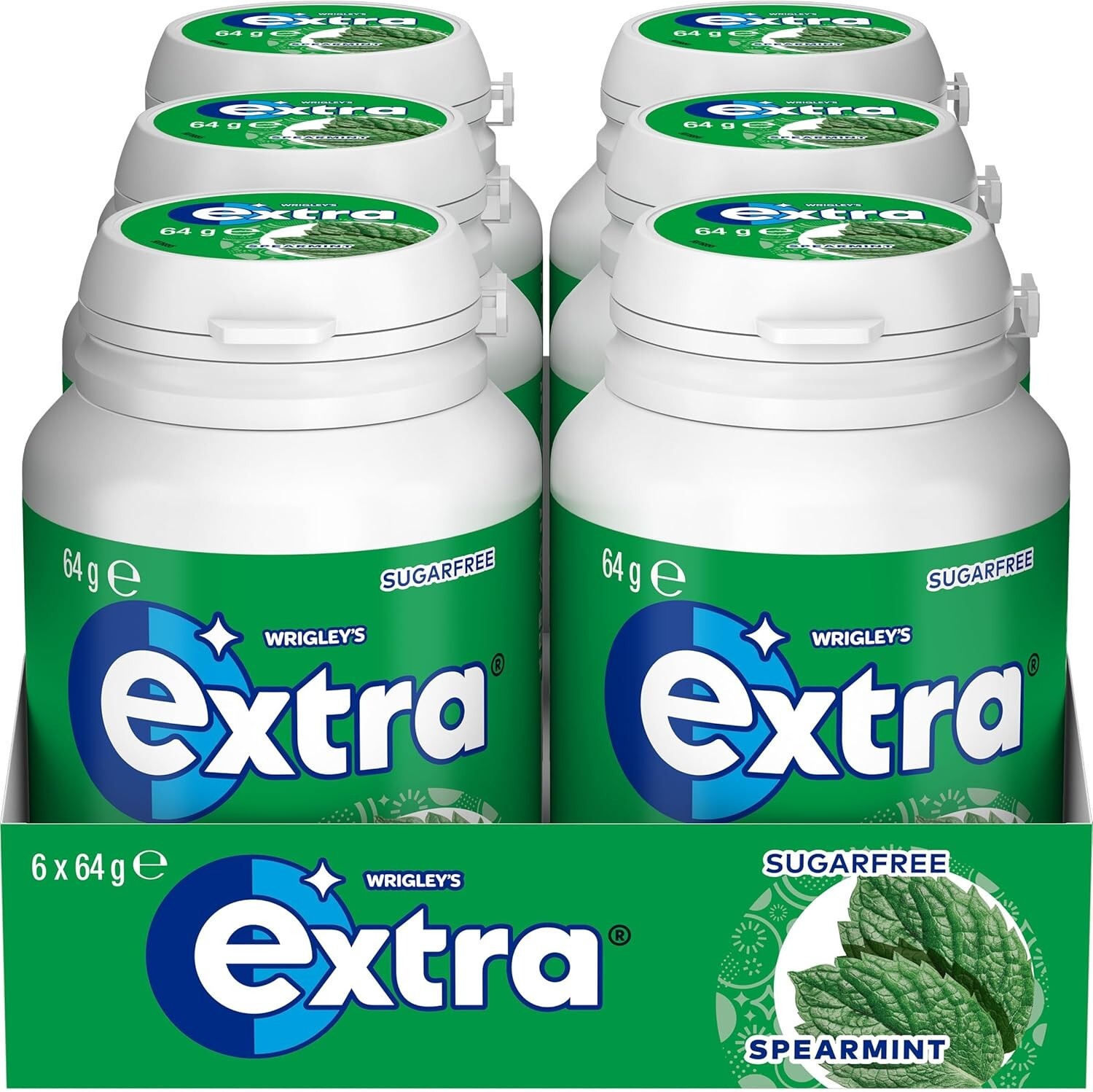 Extra Spearmint, Sugar Free Chewing Gum, 64g Bottle (Case of 6) | eBay