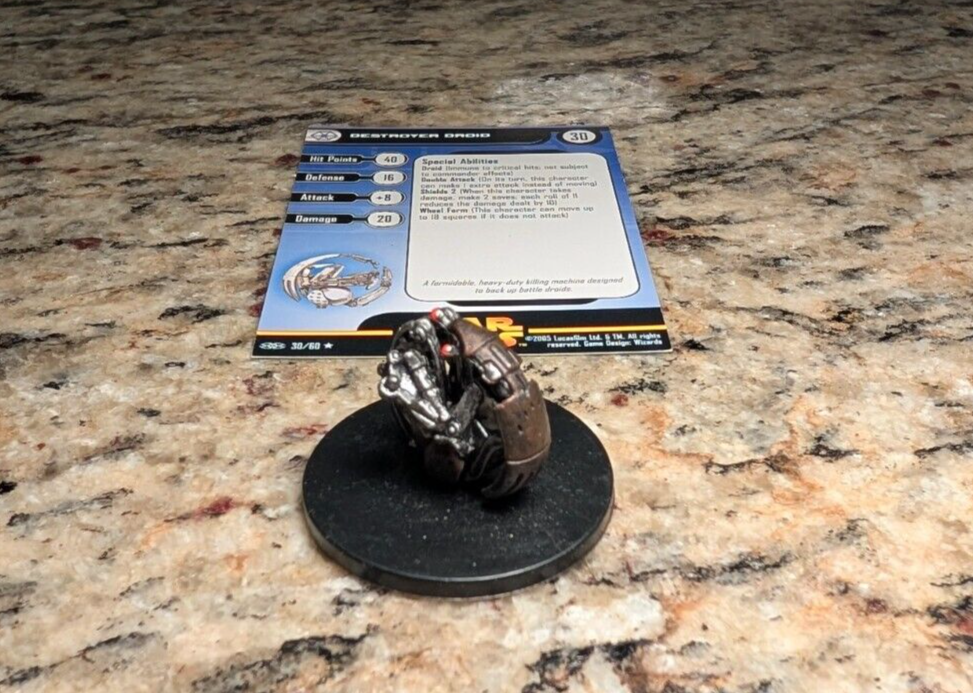 WOTC Star Wars Miniatures - Destroyer Droid #30 Rare w/ Card | eBay