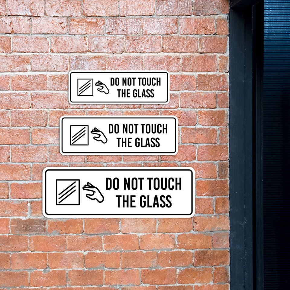 Standard Plus Do Not Touch The Glass Wall or Door Sign | Public Spaces ...
