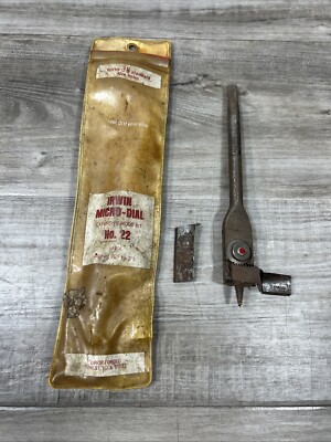 Vintage Irwin No. 22 Micro-Dial Expansive Wood Bit Bores 7/8" - 3 ...
