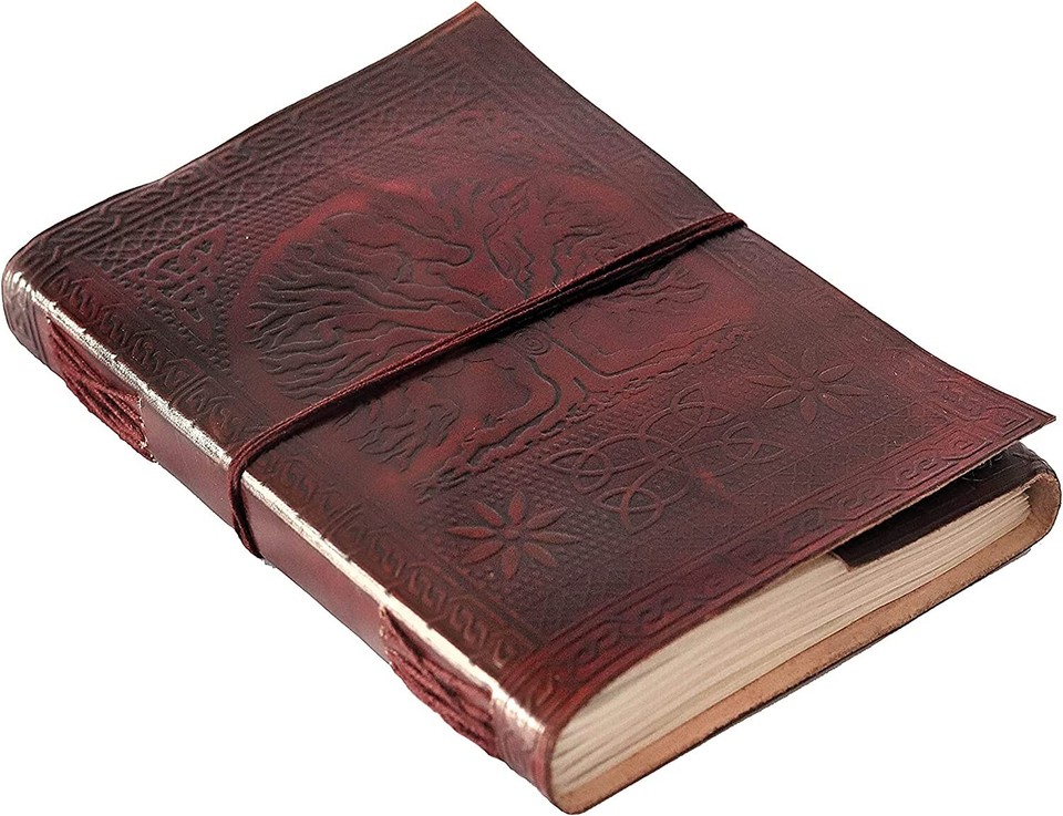 Handmade Leather Tree of Life Journal Embossed Writing Notebook Bound ...