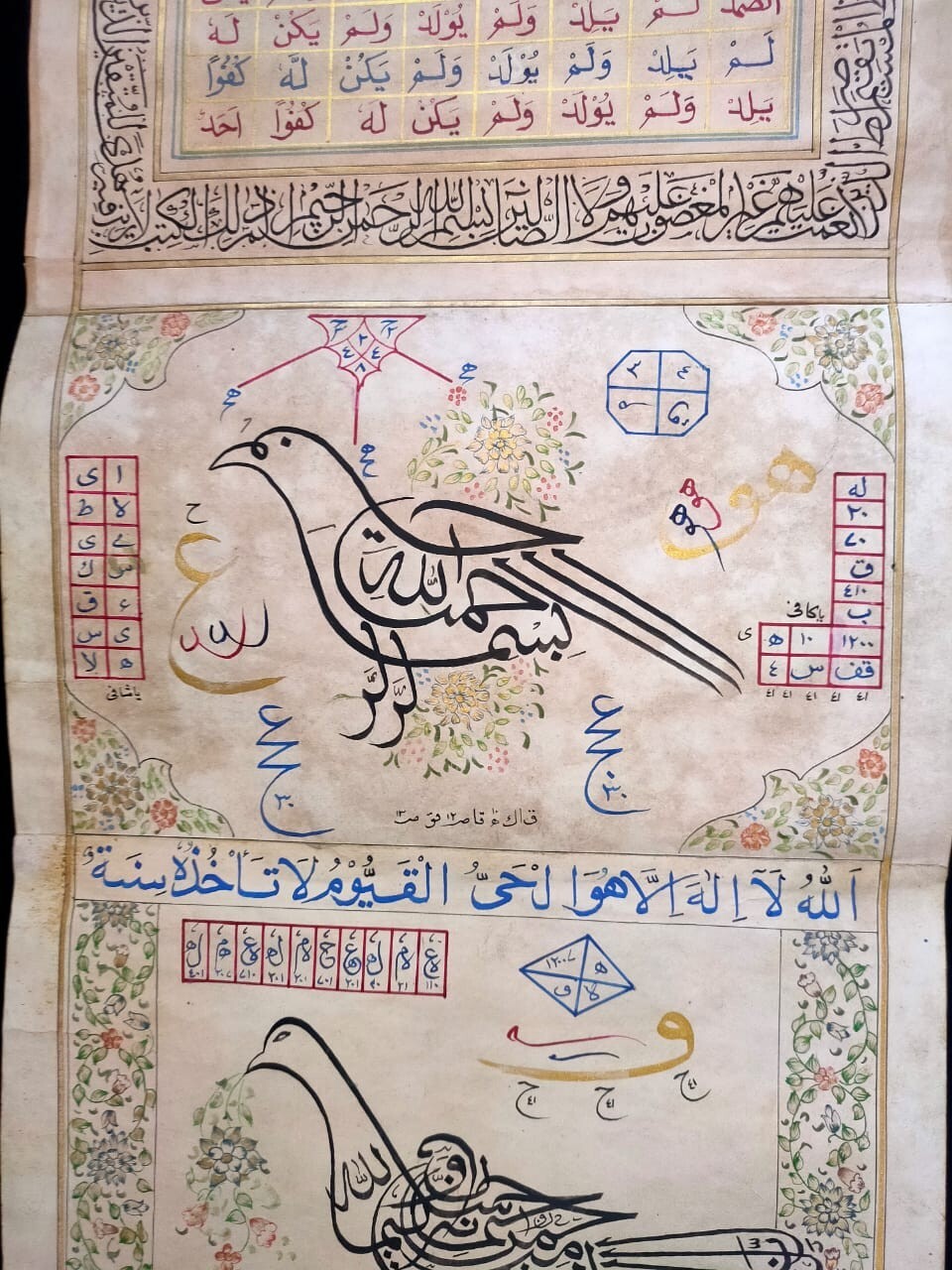 Islamic Handwritten Panel Scroll Manuscript Arabic Calligraphy Quran ...