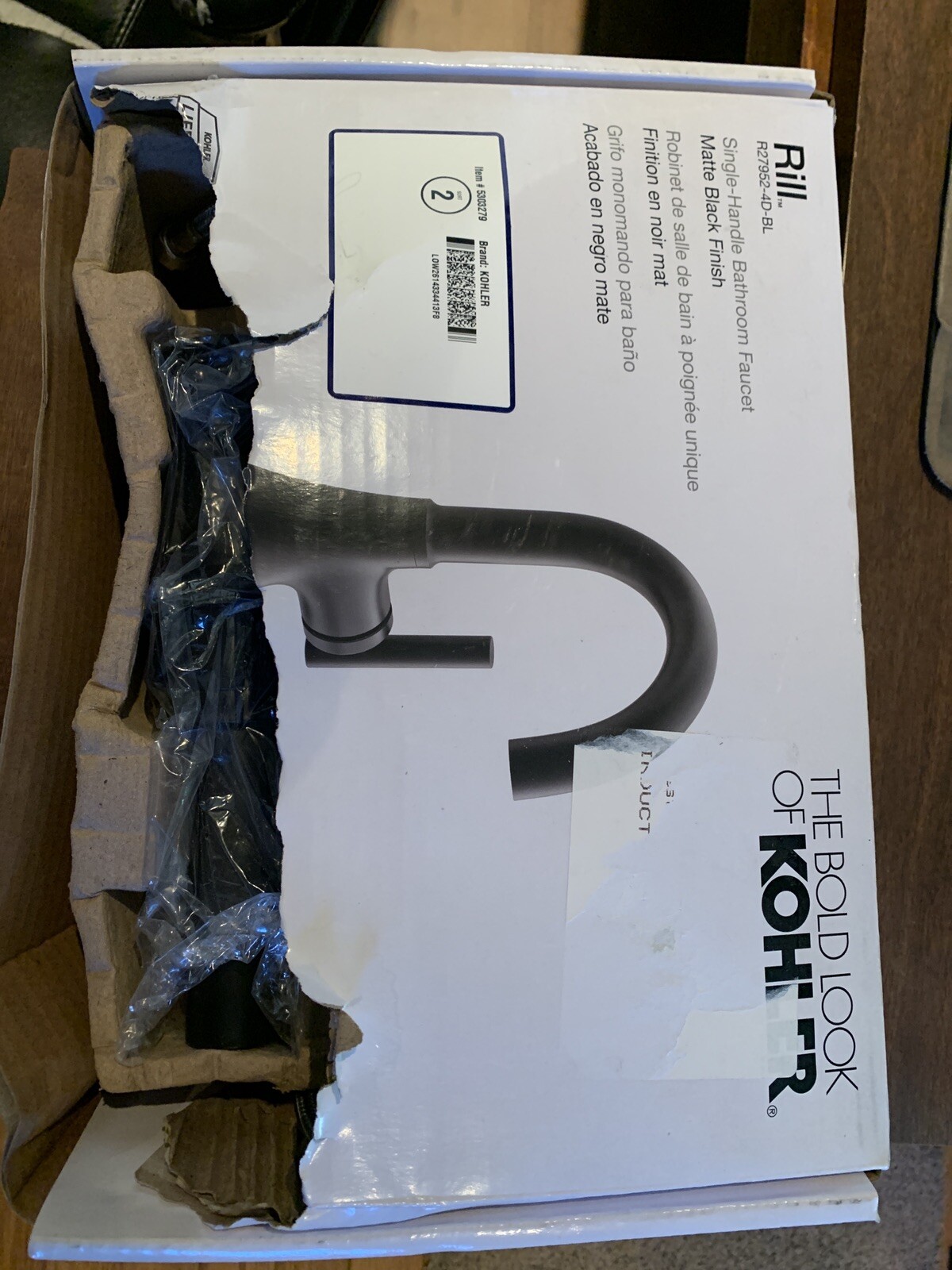 kohler rill single handle bathroom faucet matte black finish | eBay