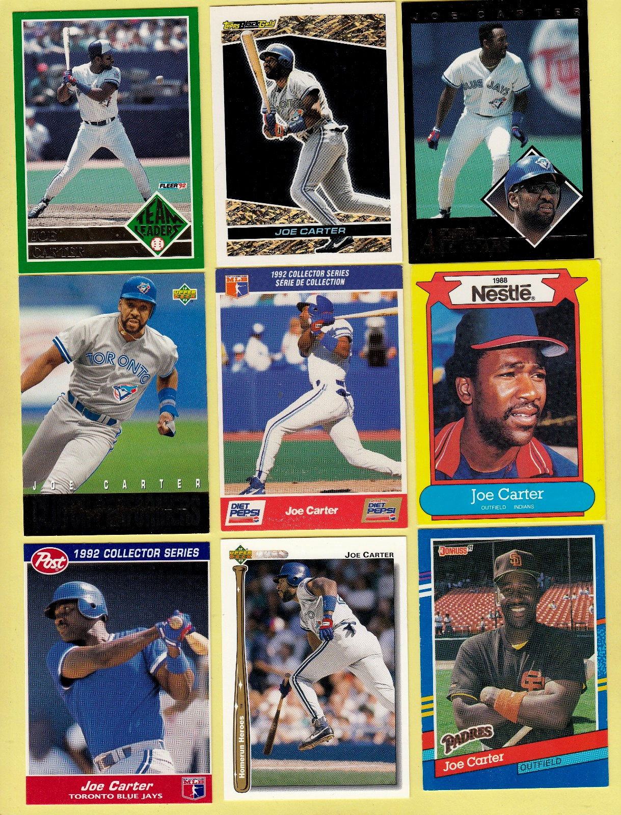 9 card oddball lof JOE CARTER Pepsi Canada Black Gold H.R. Heroes ...