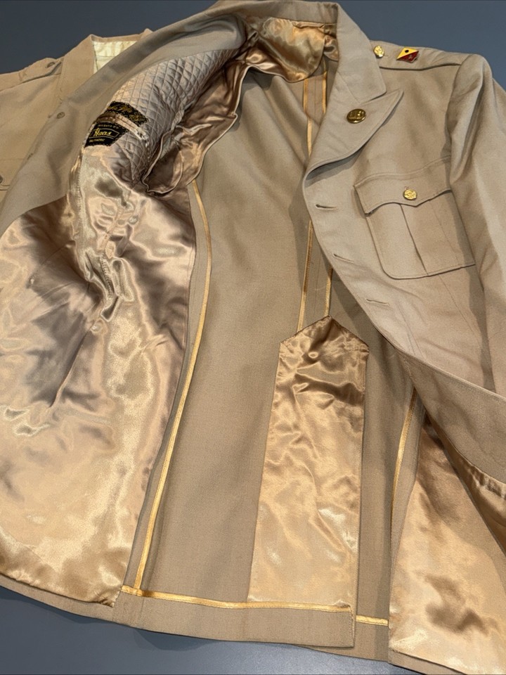 1950s US ARMY OFFICER "KHAKIS" CLASS A JACKET & COMMAND V Shirt Captain ...