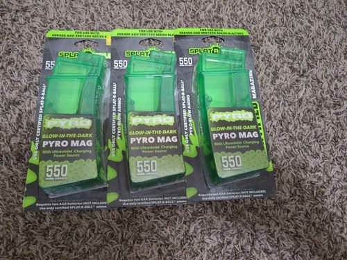 Splat R Ball PYRO MAG Glow-In-The-Dark Magazine Holds 550 Rounds Lot Of ...