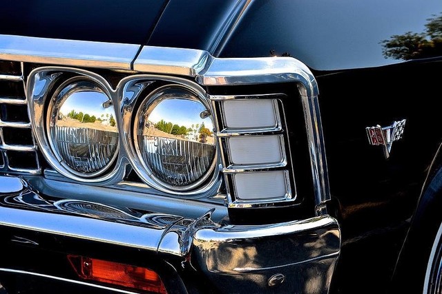 CHROME METAL VINTAGE STYLE HALF MOON HEAD LIGHT COVERS ( 4-HEADLIGHTS ...