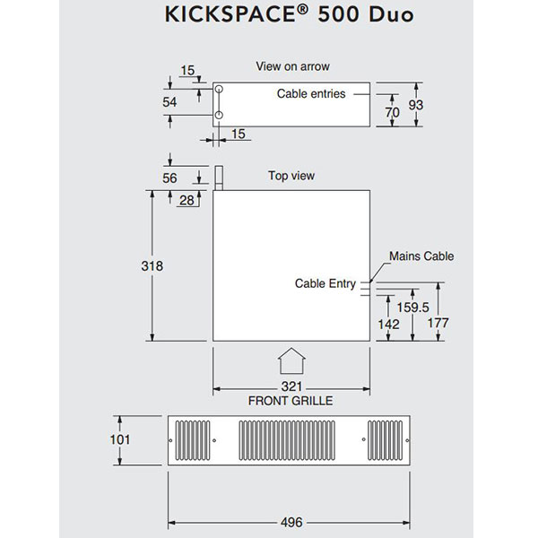 Myson Kickspace 500 Hydronic Plinth Heater - White for sale online | eBay