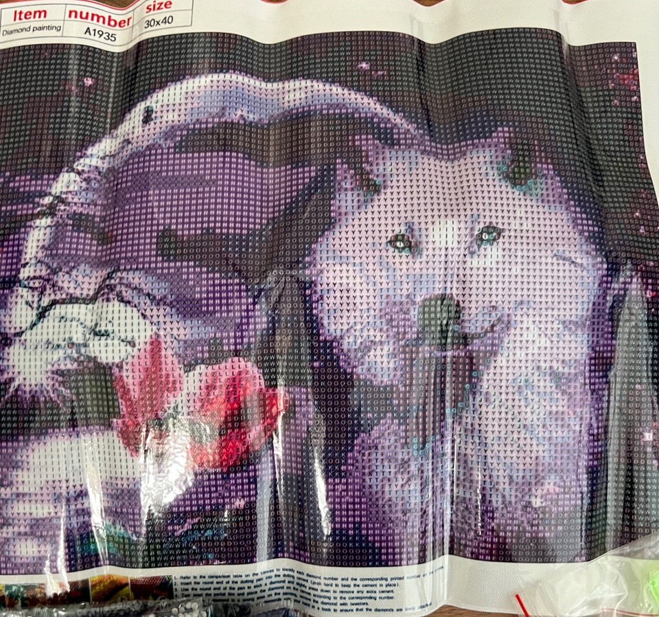 Diamond Dotz Wolf with Red Flower picture | eBay