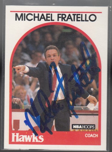 MICHAEL MIKE FRATELLO 1989-90 NBA Hoops #179 Atlanta Hawks Signed ...
