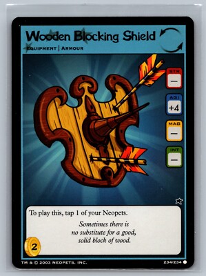 Neopets TCG Wooden Blocking Shield #234/234 Card USED READ CCG | eBay