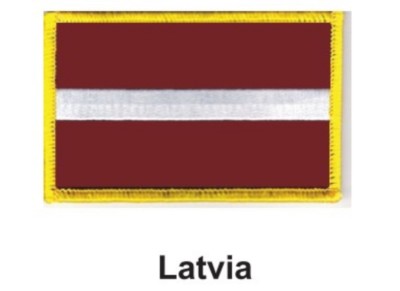 LATVIA FLAG EMBROIDERED PATCH - IRON-ON - NEW 2.5 x 3.5" FREE SHIPPING | eBay