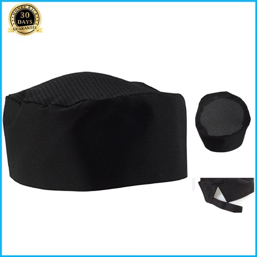 Versatile Black Chef Hat with Mesh Top - One Size Fits Most Culinary ...