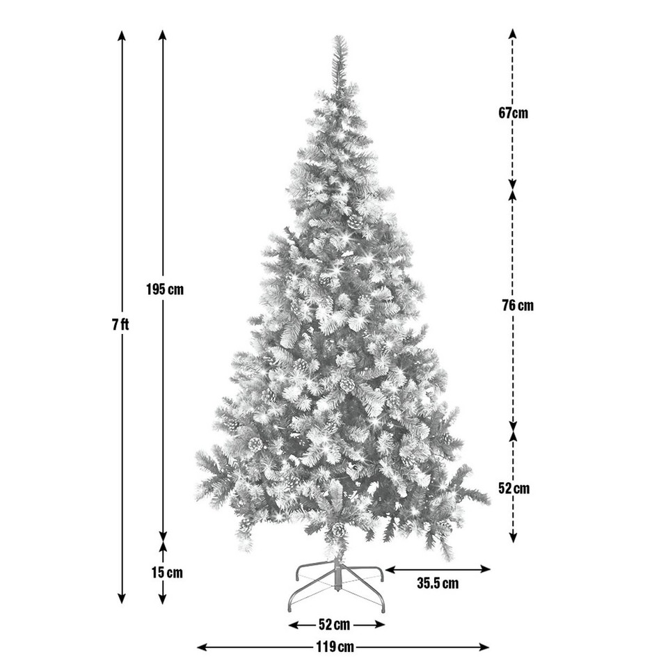 Habitat 7ft Pre lit Blue Oscar Pine Cone Christmas Tree - Green ...