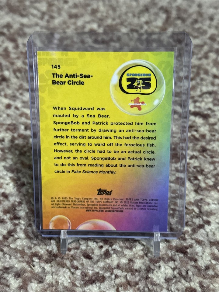 SpongeBob 2025 Topps Chrome The Anti-Sea-Bear Circle Gold Refractor #d ...