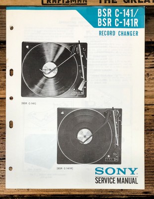 Sony C-141 C-141R Record Player / Turntable Service Manual *Original ...