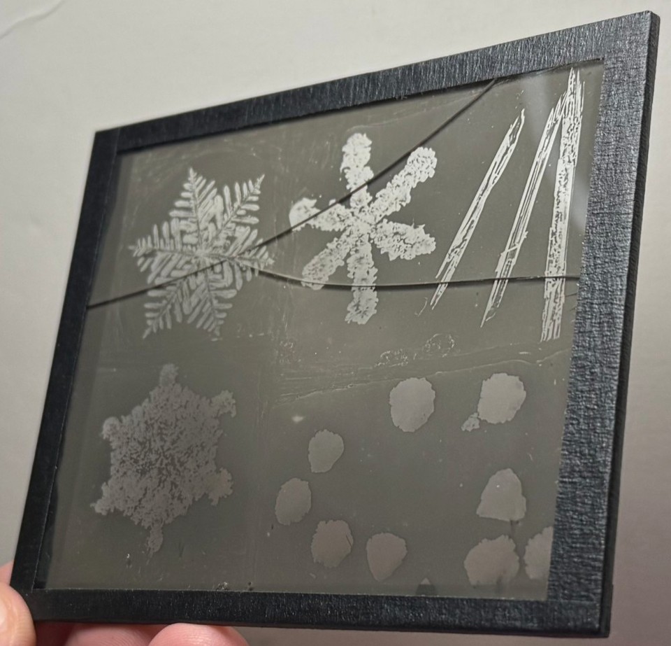 Wilson Bentley SNOWFLAKE ICE CRYSTAL #3 magic lantern glass slide ...