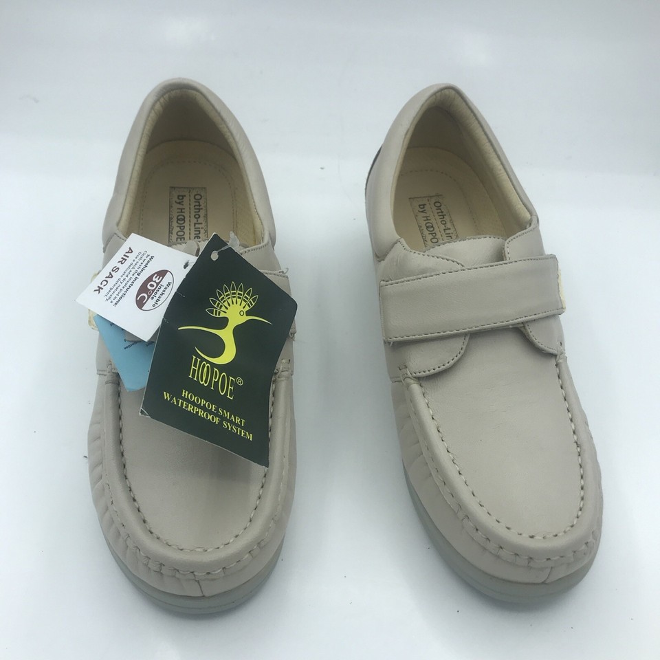 Ortho-Line by Hoopoe Women's Sz. 6 D Ivory Hook & Loop Closure Comfort ...