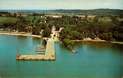 Aerial View St. Albans Bay Beach, Yacht Dock, St. Albans,Vermont-VTG ...