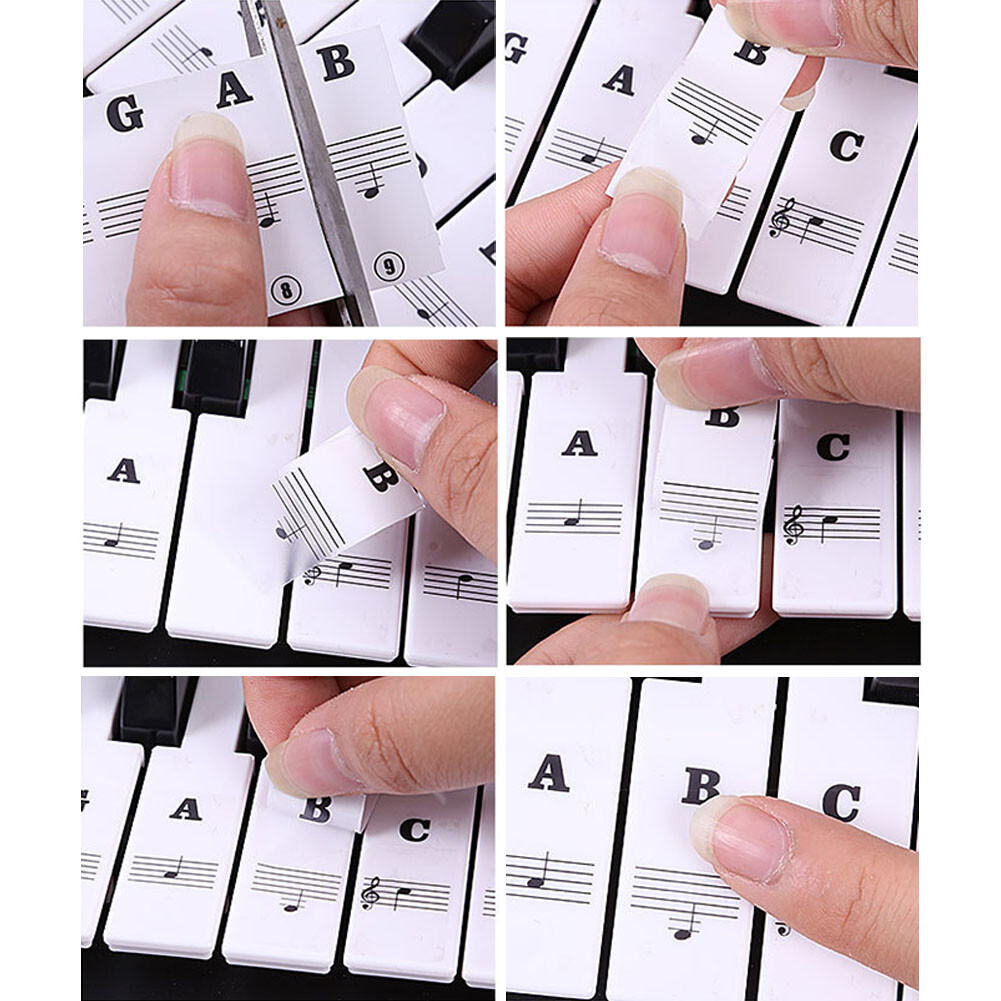 Piano Stickers Keyboard Music Note Chart Removable Decal 54/61 Keys | eBay