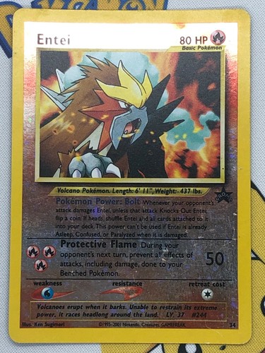Pokemon Card Entei Promo 34 WOTC Vintage Original | eBay Australia