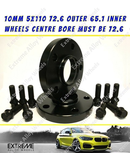 Alloy Wheel Spacers 10mm For Opel Adam Astra G H Corsa Zafira 72.6- 65. ...