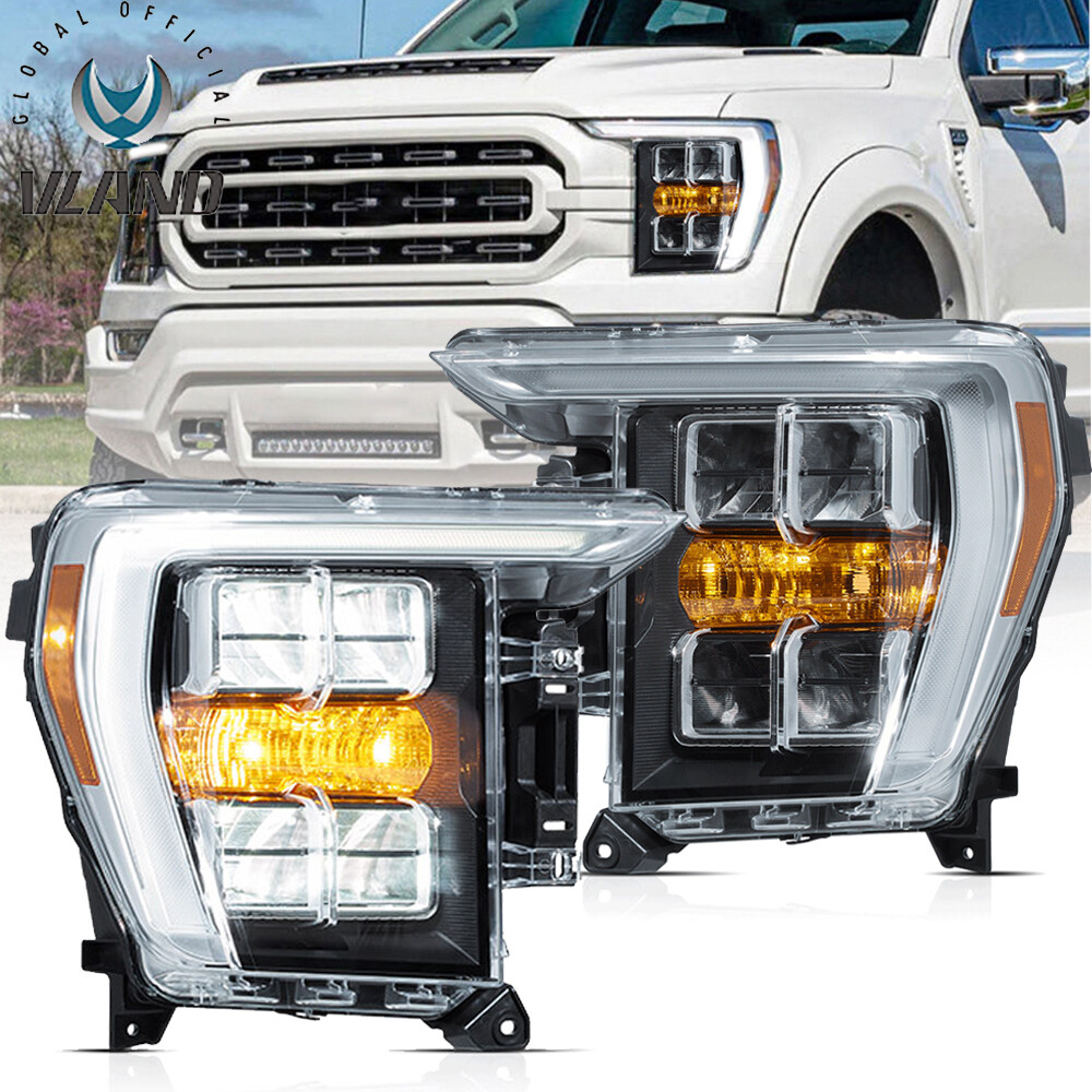 VLAND Reflector Led Headlights For 2021-2023 Ford F-150 Pickup Truck ...