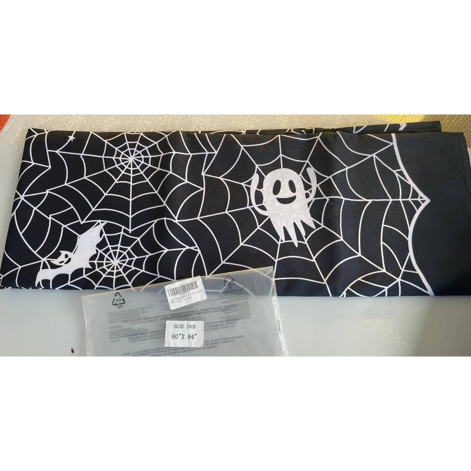 Halloween Spider Web Thick Fabric Rectangular Tablecloth Spider Web 60 ...