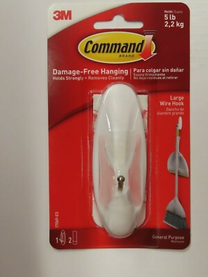 3M Command Large Wire Hook. Broom Hook #17069 NEW | eBay