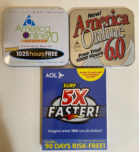 Lot of 3 Vintage AOL Installer Mailer CD Cases Only | eBay