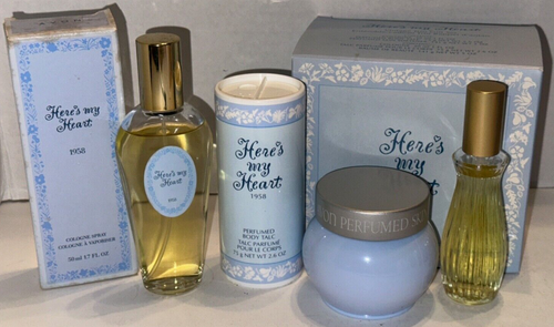 Avon 1958 Here's My Heart Cologne Spray Perfumed Body Talc Powder Skin ...