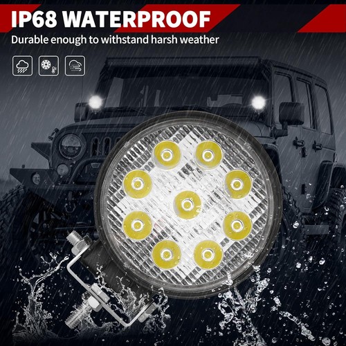 2X 4" Round LED Spot Light Pod Work Flood Driving Fog Lamp Offroad 4WD ...