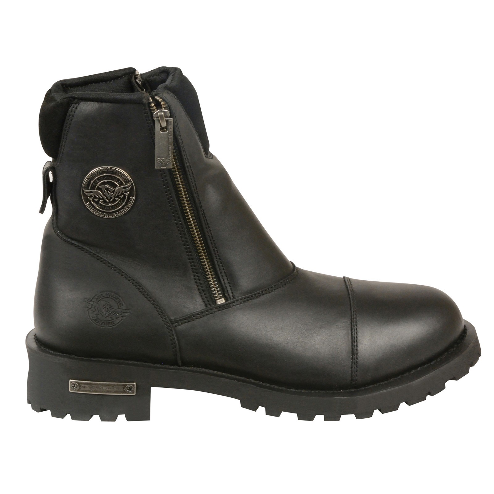Milwaukee Leather Men's Super Clean Look Double Sided Zipper Biker Boot ...