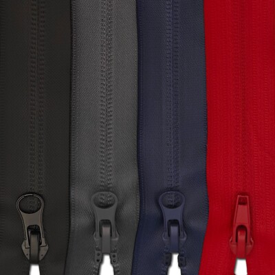 Waterproof Zip Open End 50-90cm Zips Zippers Jacket Red Black Navy Grey ...