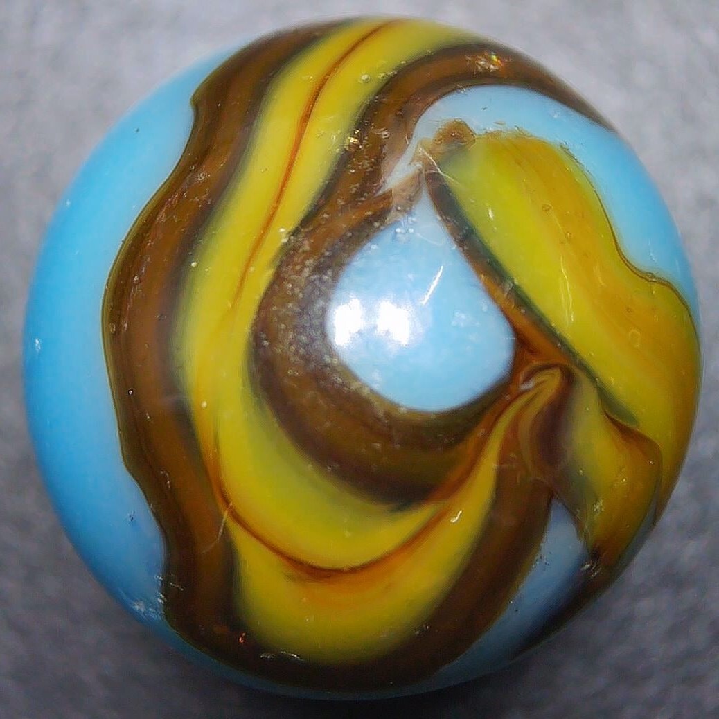 Vintage Alley Agate West Virginian Swirl Marble. .62" Mint- Condition ...
