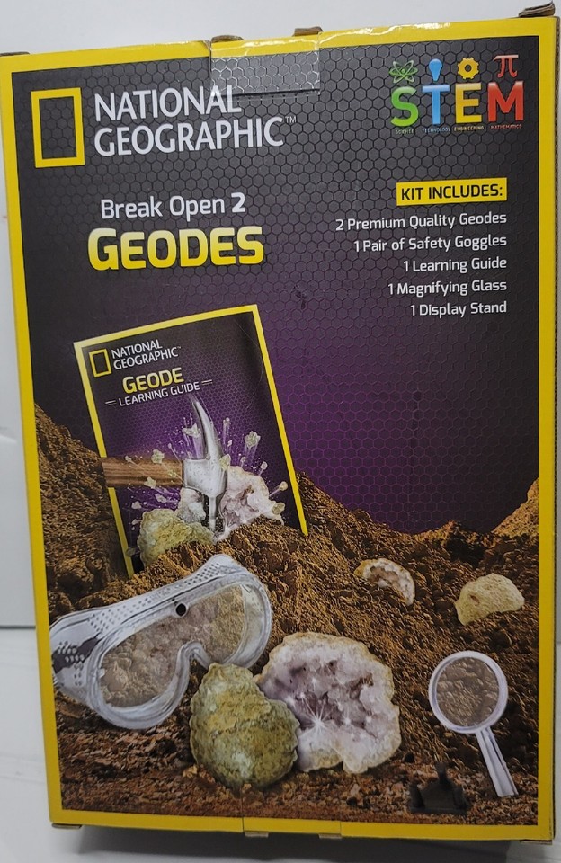 National Geographic Break Open 2 Geodes Crystal Treasure Science STEM ...