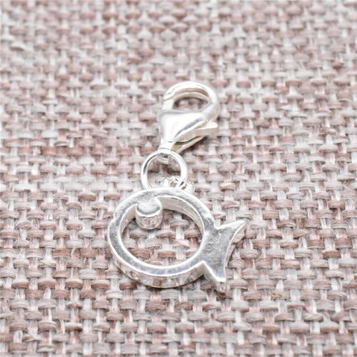 925 Sterling Silver Small Fish Clip On Charm Lobster Clasp for Bracelet ...