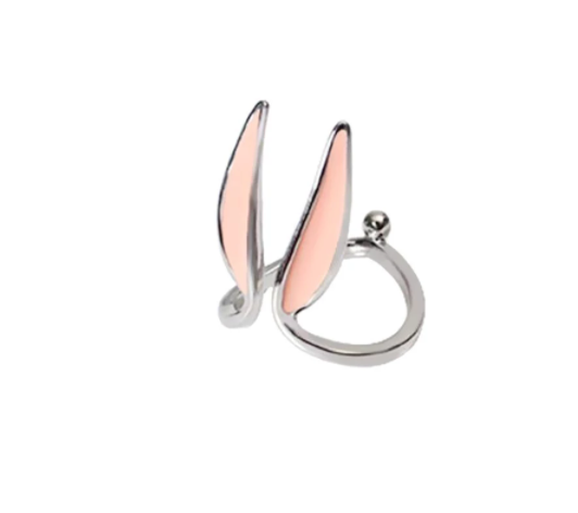 Little Queen pink bunny rabbit silver adjustable fashion ring | eBay