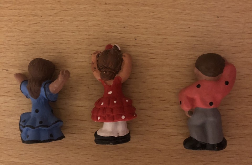 Spanish Miniature Mud People Eleven Figurines - Dancers & Musicians ...