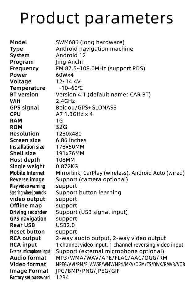 Android 12 Car Radio MP5 Player GPS WIFI Stereo For Apple CarPlay ...