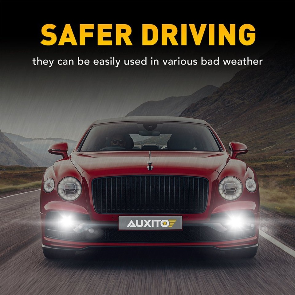 H10 AUXITO 9145 LED 9140 Bulbs Fog Driving Light 6500K Super Bright ...