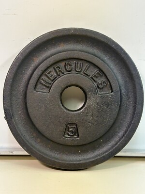 Weight Plate Hercules 5 Pound For Standard One Inch Barbell Or Dumbbell ...